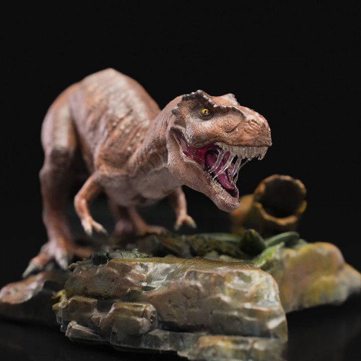 3D Printable T-Rex Statue by Stlflix