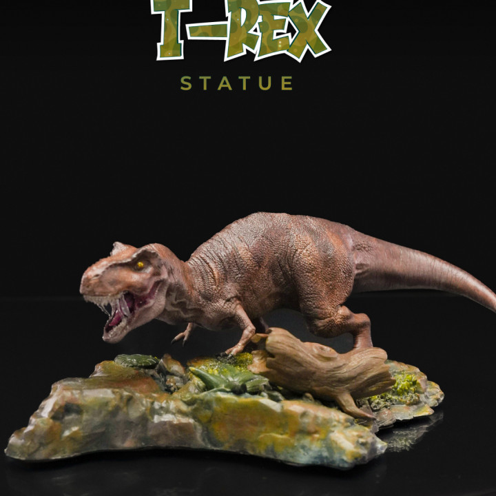 3D Printable T-Rex Statue by Stlflix