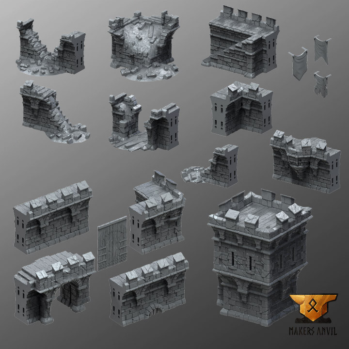 3D Printable Modular Fortress by Makers Anvil