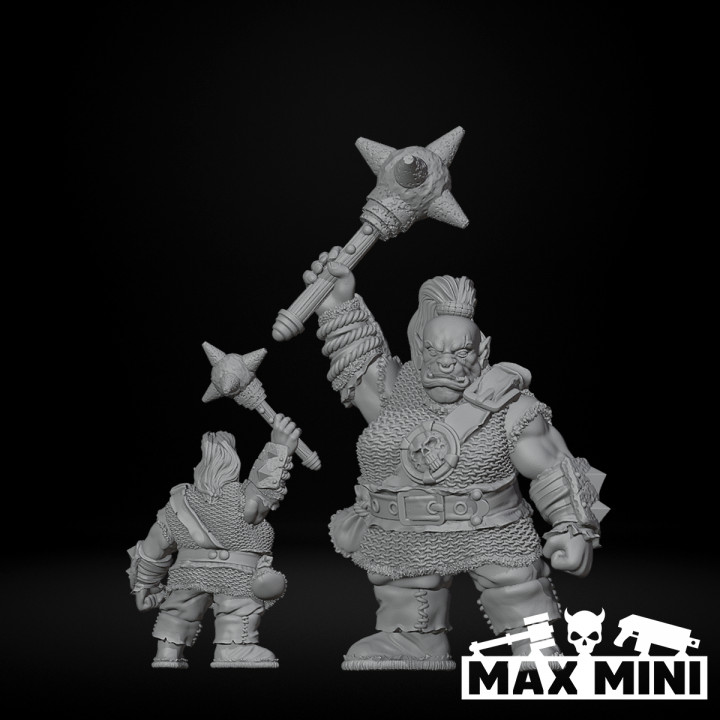 3D Printable Ogre Warriors Group 2 by Max Mini