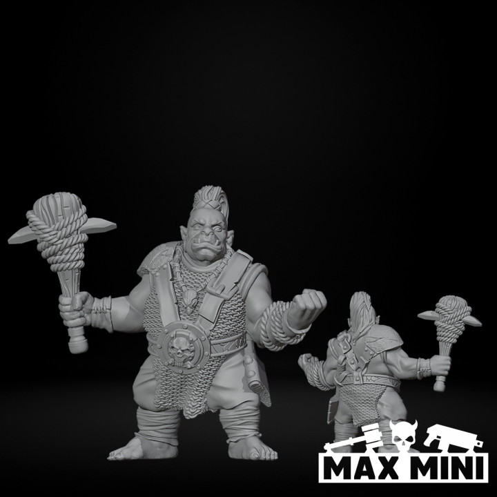 3D Printable Ogre Warriors Group 2 by Max Mini