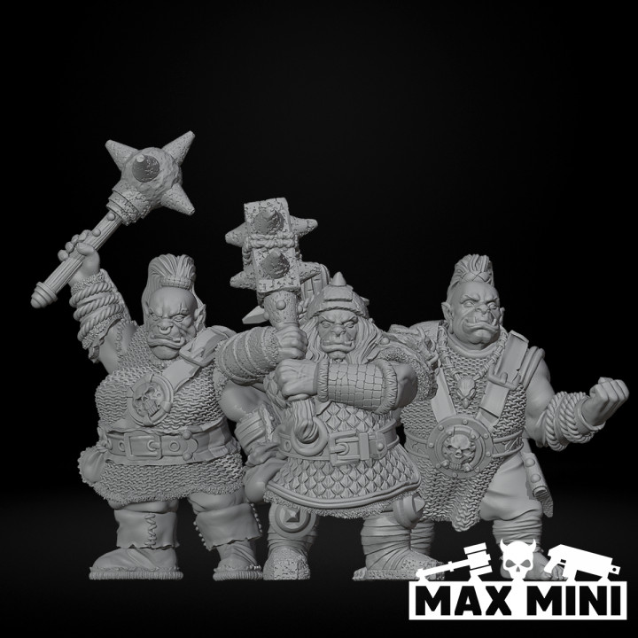 3D Printable Ogre Warriors Group 2 by Max Mini