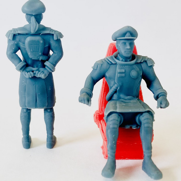 3D Print of Captain Ben 28mm Miniature - Seated by Trek3D6