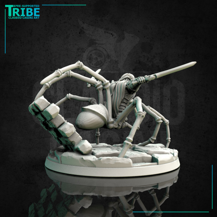 3D Printable (L 0023) Male drider dark elf with two swords by Claudio Casini Art