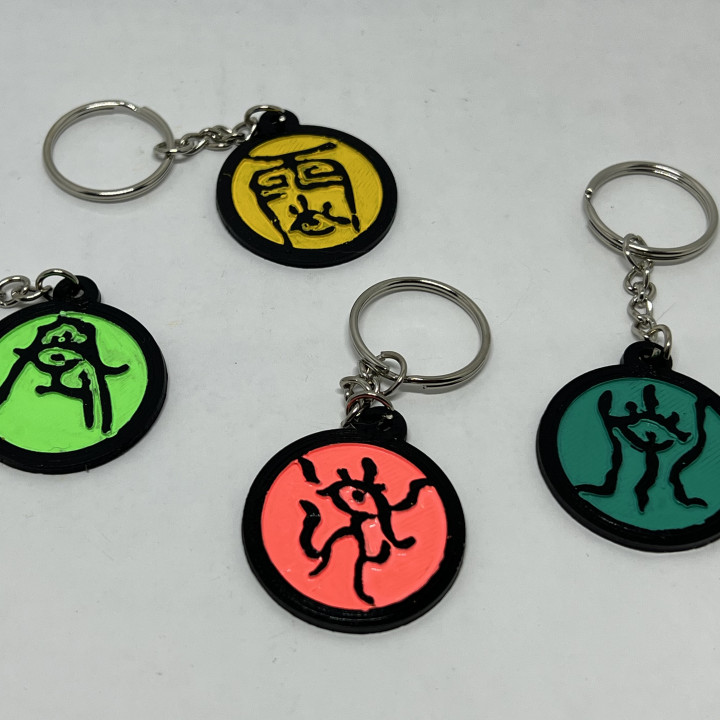 3D Printable TOTK Sages Vow Medallion Keychains by Candice