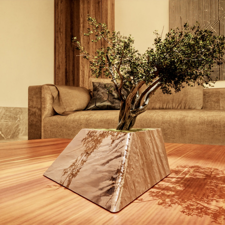 3D Printable Triangle Modern Bonsai Planter by Lazy Bear