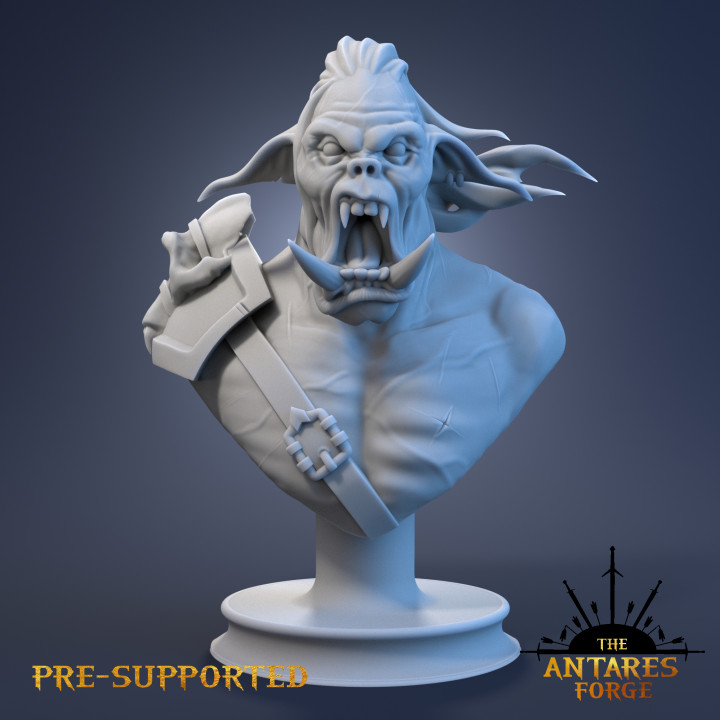3D Printable Ork Bust by The Antares Forge