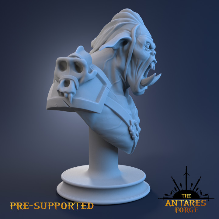 3D Printable Ork Bust by The Antares Forge