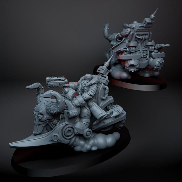 3D Printable Evil space dwarfs Bikers by RatMan Forge