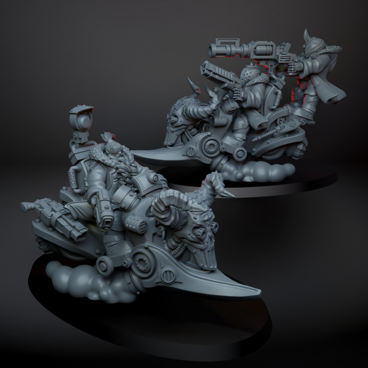 3D Printable Evil space dwarfs Bikers by RatMan Forge