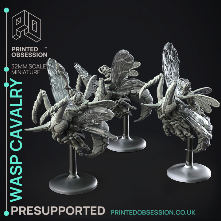 3D Printable Wasp Cavalery - 3 Mounted Fighters - PRESUPPORTED ...