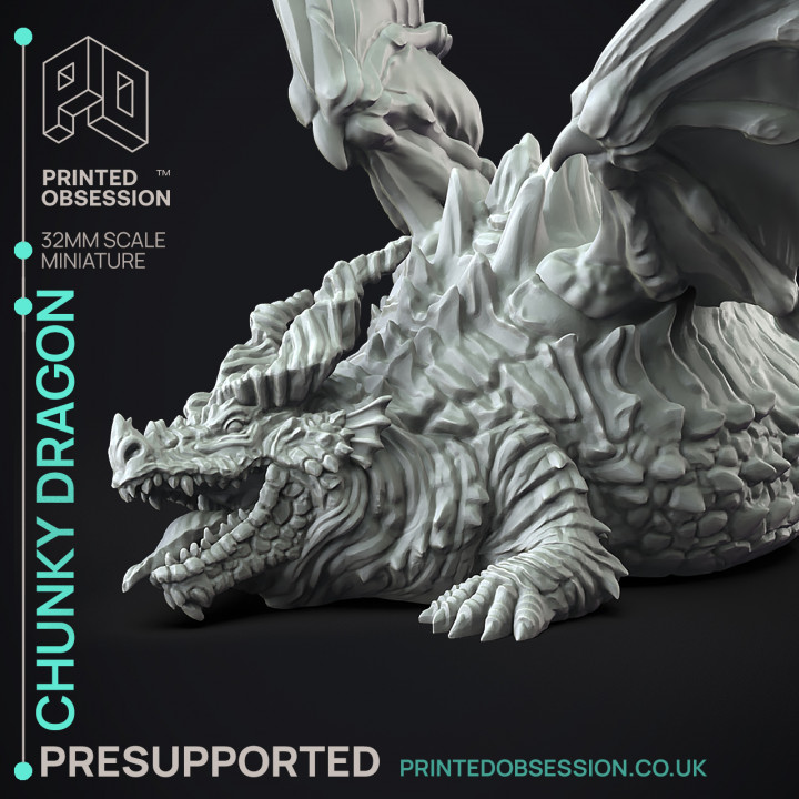 3D Printable Fat Dragon - Boss Monster - PRESUPPORTED - Illustrated and ...