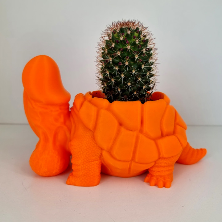 3D Printable Dicky Turtle Flowerpot A by iradj3d