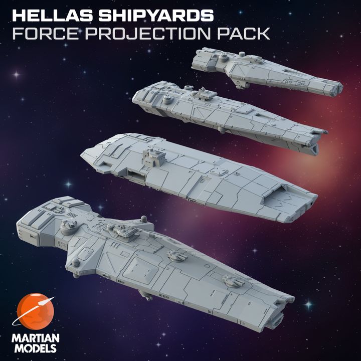 3D Printable Hellas Shipyards Force Projection Pack by Martian Models
