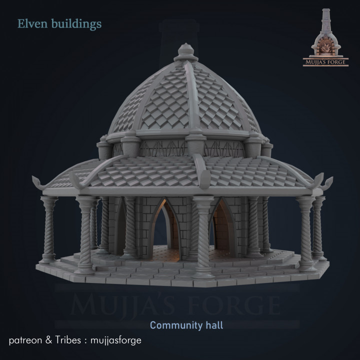 3D Printable Elven-community Hall by MUJJA'S FORGE
