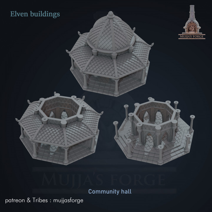 3D Printable Elven-community Hall by MUJJA'S FORGE