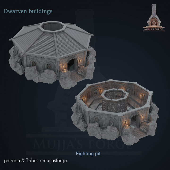 3D Printable Dwarf-Fighting pit by MUJJA'S FORGE