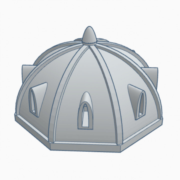 3D Printable Gothic Large Domed Rooftop 10 by Wargame Forge