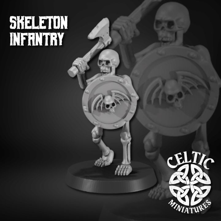 3D Printable Skeleton Infantry by Celtic Miniatures