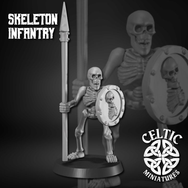 3D Printable Skeleton Infantry by Celtic Miniatures