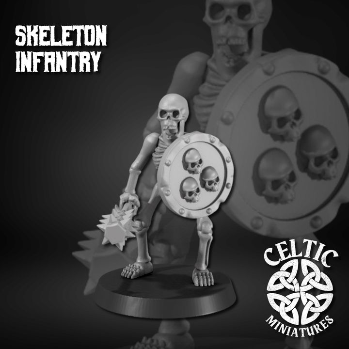 3D Printable Skeleton Infantry by Celtic Miniatures