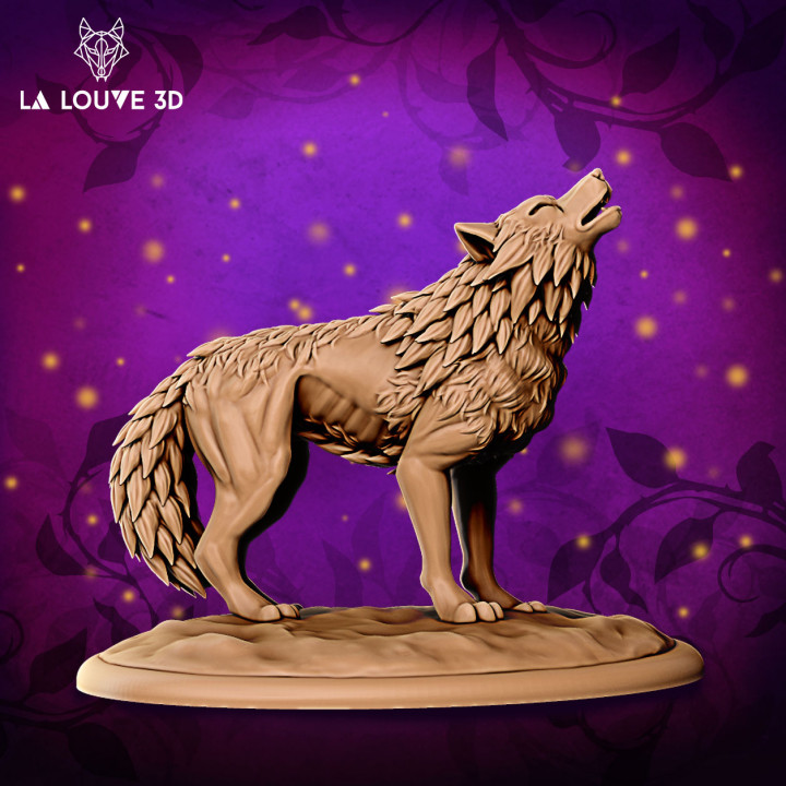 3D Printable Wolf 2 by La Louve 3D
