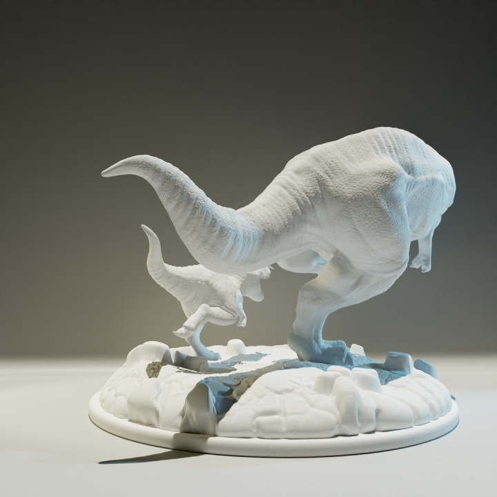 3D Printable T-rex dad and son by Salvador Baixauli