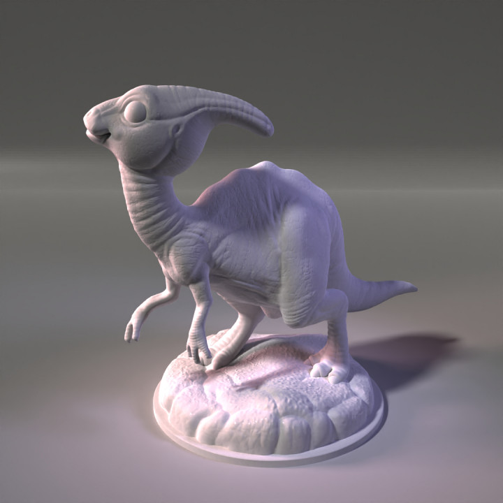 3D Printable Cute Parasaurolophus by Salvador Baixauli