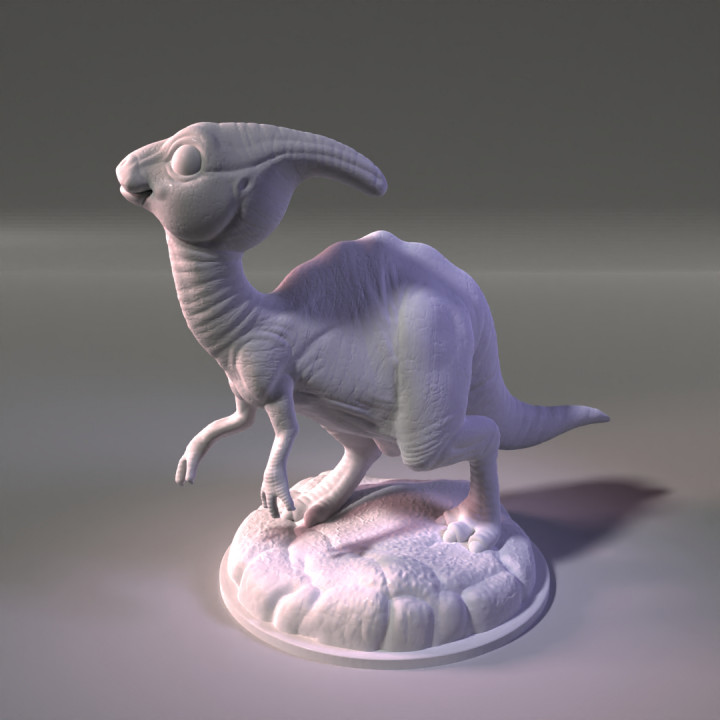 3D Printable Cute Parasaurolophus by Salvador Baixauli