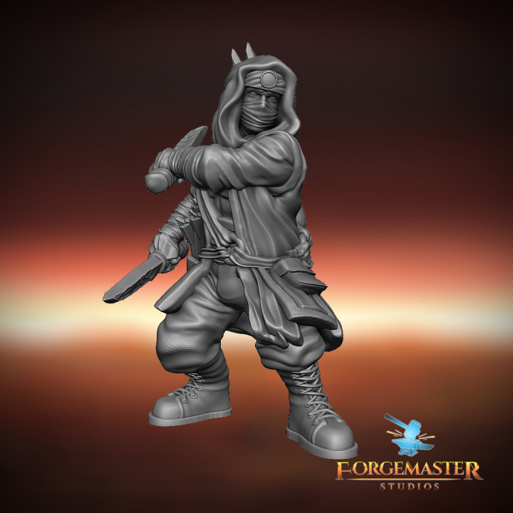 3D Printable Human Desert Assassin - Rockhound Dagger Pose 01 by ...