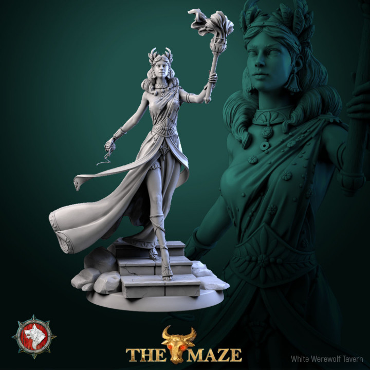 3D Printable Ariadne 32mm and 75mm miniature pre-supported + dnd 5e ...