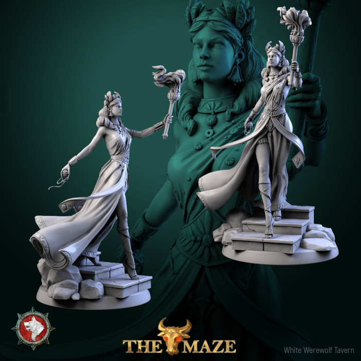 3D Printable Ariadne 32mm and 75mm miniature pre-supported + dnd 5e ...