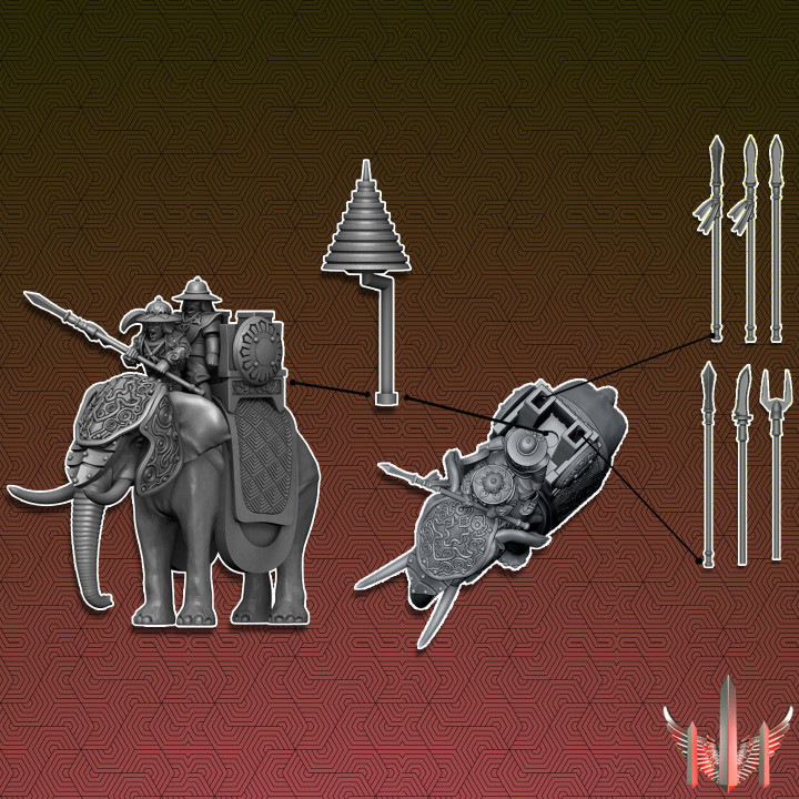 3D Printable War Elephant by Triple Spire Workshop