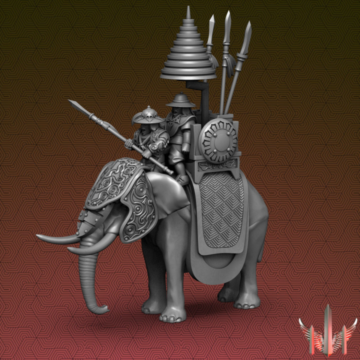 3D Printable War Elephant by Triple Spire Workshop