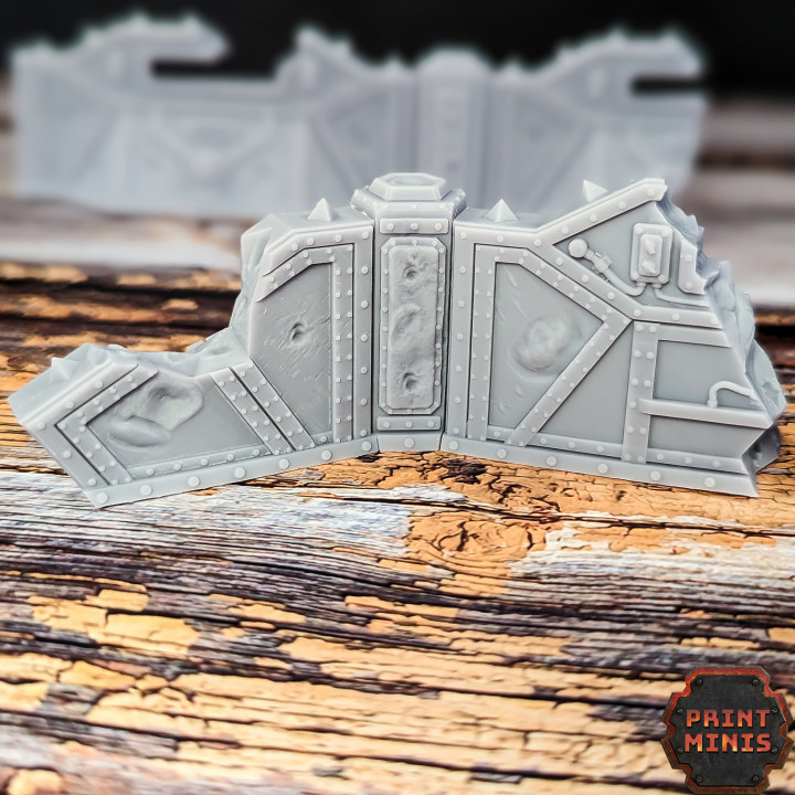 3D Printable Damaged Barricade Wall by Print Minis
