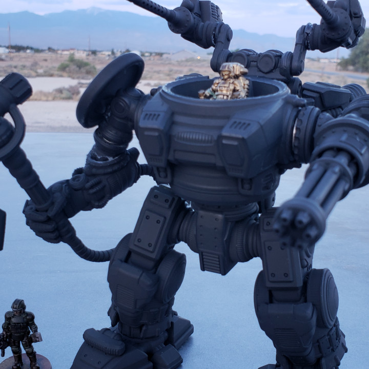 3D Printable 28mm Dwarf Mech-The Burrows Ripper Special by John Bear Ross