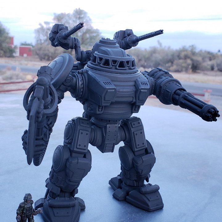 3D Printable 28mm Dwarf Mech-The Burrows Ripper Special by John Bear Ross