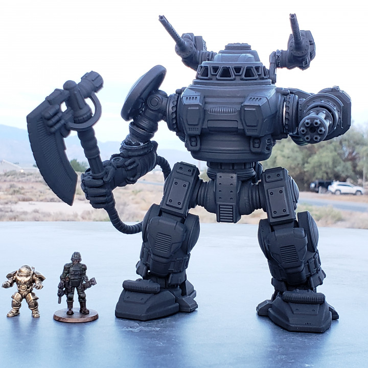 3D Printable 28mm Dwarf Mech-The Burrows Ripper Special by John Bear Ross