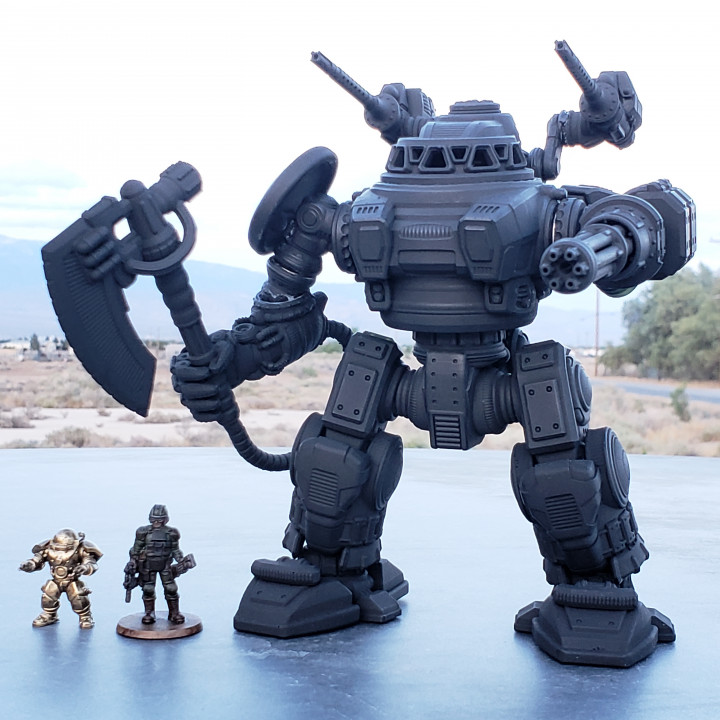 3D Printable 28mm Dwarf Mech-The Burrows Ripper Special by John Bear Ross
