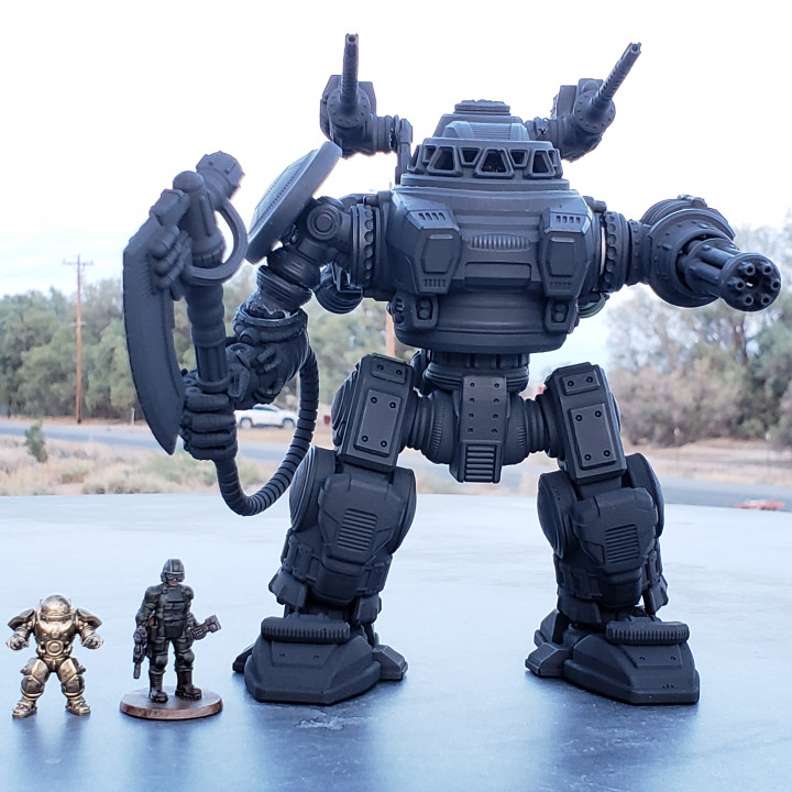 3D Printable 28mm Dwarf Mech-The Burrows Ripper Special by John Bear Ross