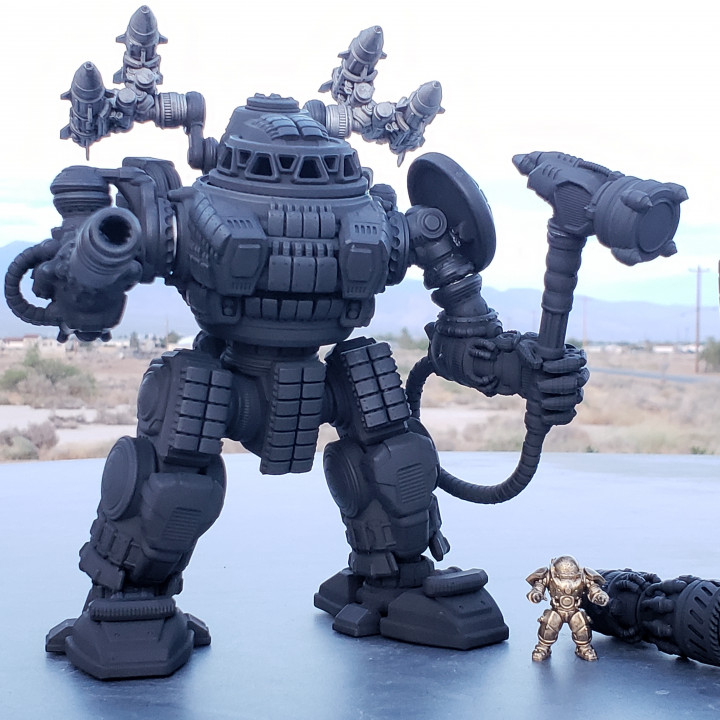 3D Printable 28mm Dwarf Mech-The Burrows Ripper Special by John Bear Ross