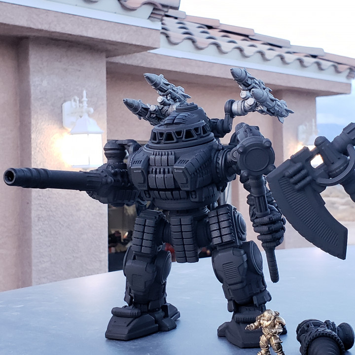 3D Printable 28mm Dwarf Mech-The Burrows Ripper Special by John Bear Ross