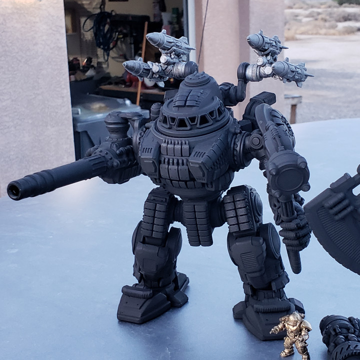 3D Printable 28mm Dwarf Mech-The Burrows Ripper Special by John Bear Ross