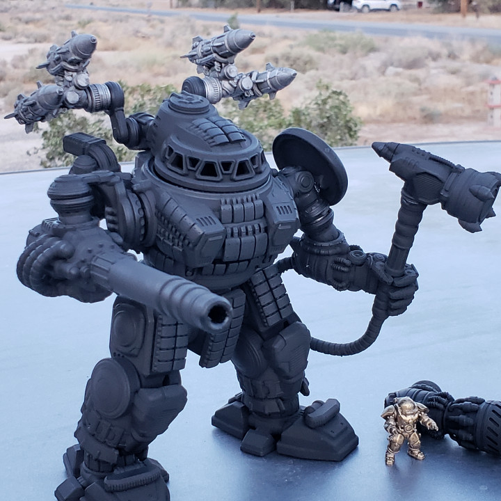 3D Printable 28mm Dwarf Mech-The Burrows Ripper Special by John Bear Ross