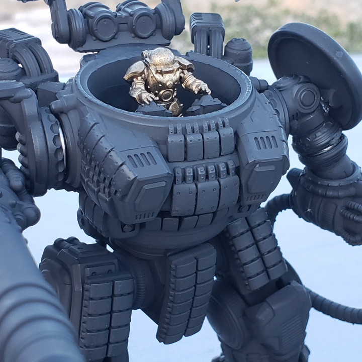 3D Printable 28mm Dwarf Mech-The Burrows Ripper Special by John Bear Ross