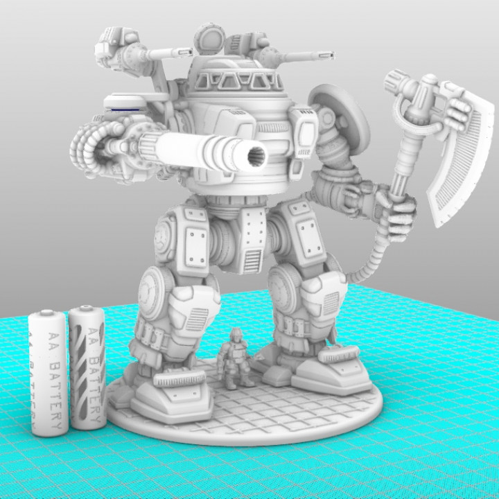 3D Printable 28mm Dwarf Mech-The Burrows Ripper Special by John Bear Ross