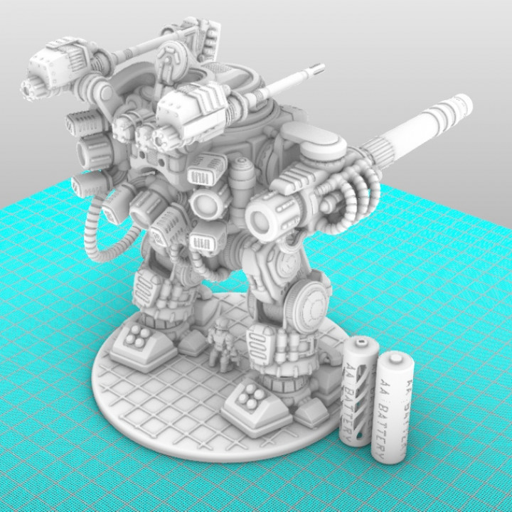 3D Printable 28mm Dwarf Mech-The Burrows Ripper Special by John Bear Ross