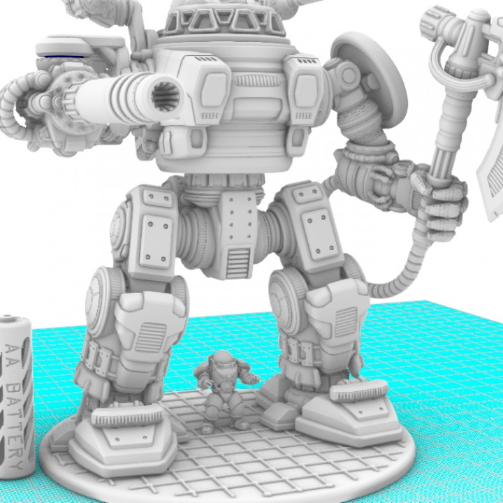 3D Printable 28mm Dwarf Mech-The Burrows Ripper Special by John Bear Ross