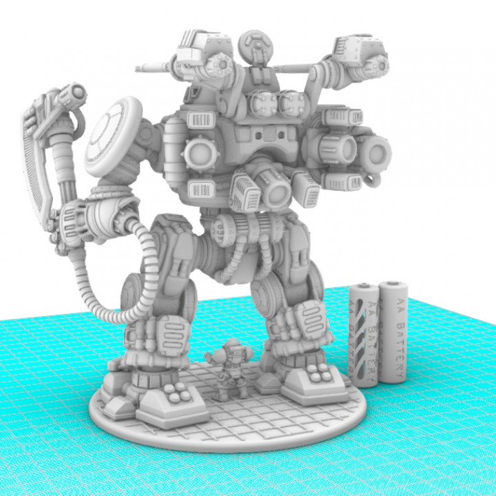 3D Printable 28mm Dwarf Mech-The Burrows Ripper Special by John Bear Ross