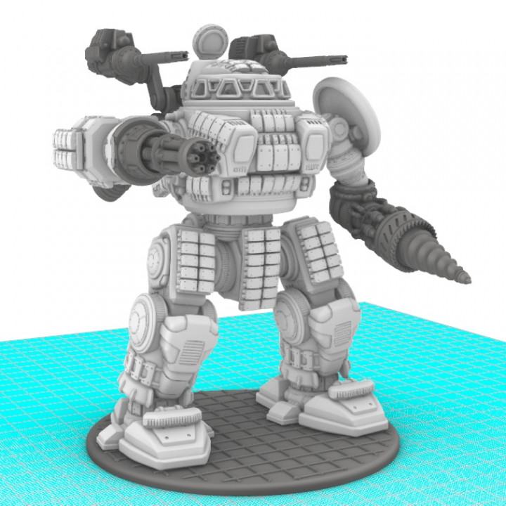 3D Printable 28mm Dwarf Mech-The Burrows Ripper Special by John Bear Ross